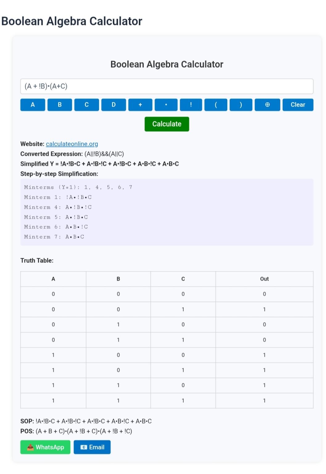 Boolean Algebra Calculator - Calculate Online Boolean Algebra Calculator - Calculate Online